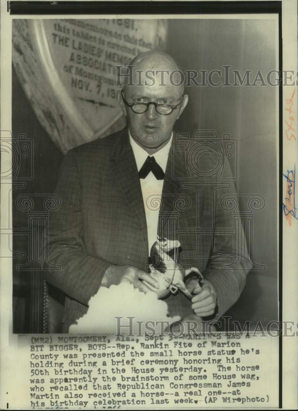 1966 Press Photo Rakin Fite, Alabama state representative with birthda ...