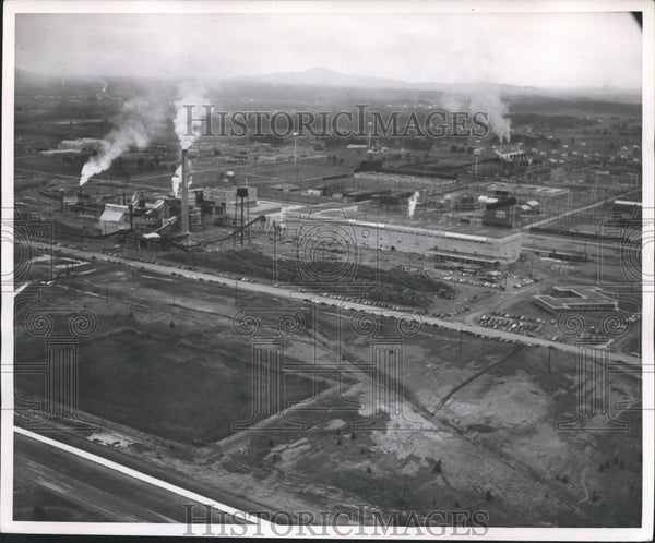 1950 Press Photo Alabama-Coosa Pines-Aerial view of Coosa River Newspr ...