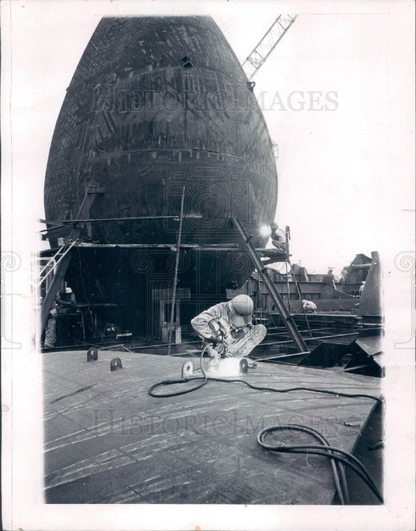 1966 Japan Yokohama Shipyard Press Photo - Historic Images