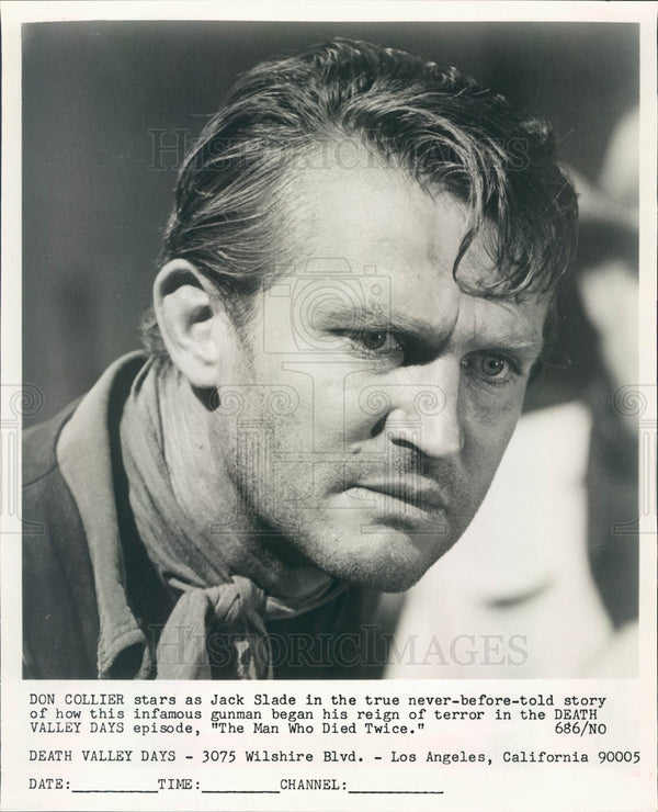 1963 TV Westerns Actor Don Collier on TV Show Death Valley Days Press ...