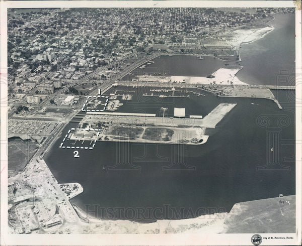 1965 St Petersburg, Florida Aerial View, Downtown & Waterfront Press P ...