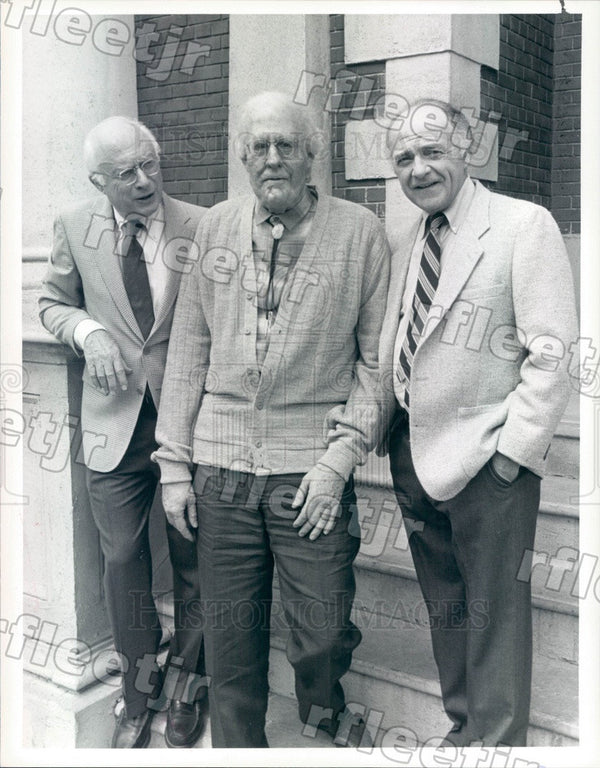 1987 Actors Edward Herrmann, Norman Lloyd, Ed Flanders Press Photo adt ...