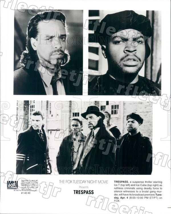 1995 Grammy Winning Actor Ice-T & Ice Cube in Film Trespass Press Phot ...