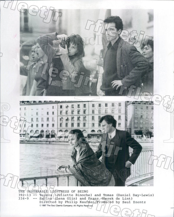 1987 Actors Daniel Day-Lewis, Juliette Binoche, Lena Olin Press Photo ...