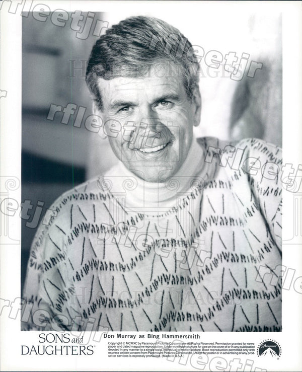 1990 Hollywood Actor Don Murray on TV Show Sons And Daughters Press Ph ...