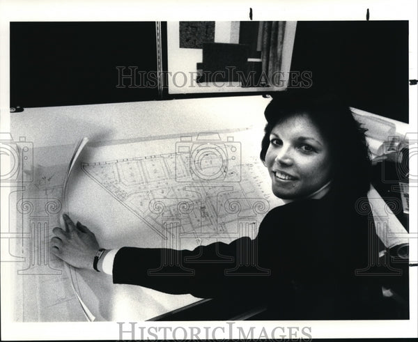 1987 Press Photo Beth Fitzgibbons interior designer with Abott-Arhar D ...