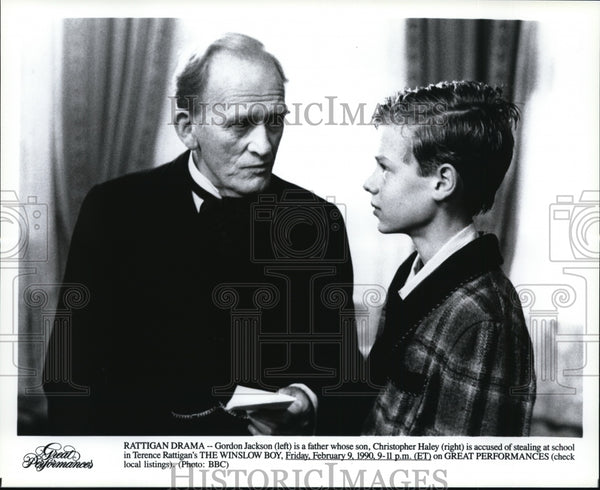 1990 Press Photo Rattigan Drama Gordon Jacks and Christopher Haley - c ...