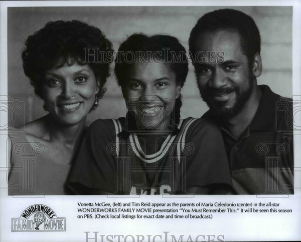 Press Photo Vonetta McGee, Tim Reid, Maria Celedonio "You Must Remembe ...