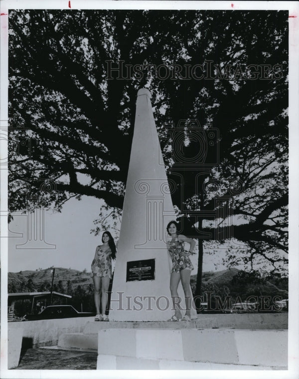 1973 Press Photo Umatac Village Guam-Magellan monument - cvb27049 ...
