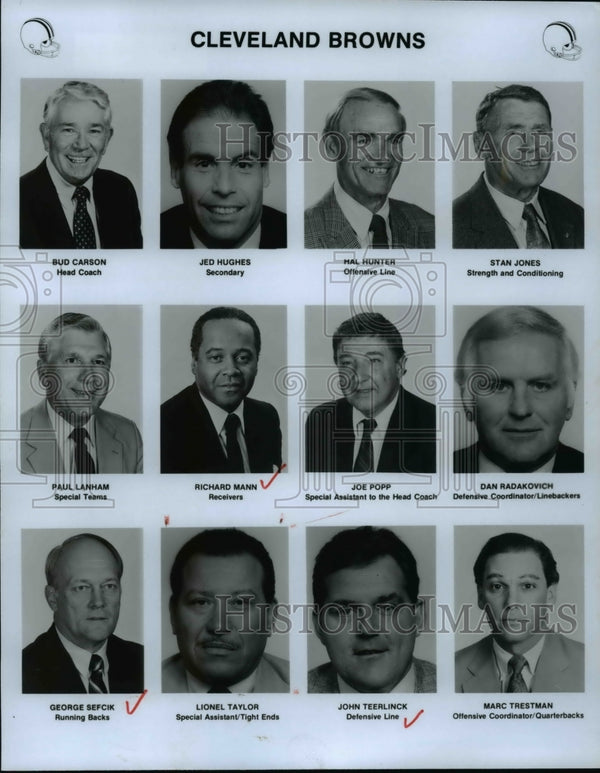 Press Photo The Cleveland Browns coaching staff - cvb42653 - Historic ...