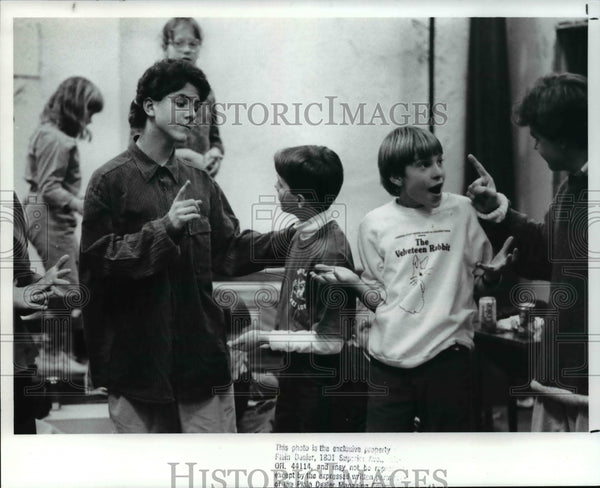 1989 Press Photo Cast Members of Beck Center Production Pinoccio Play ...