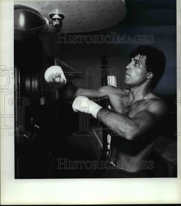 1984 Press Photo A boxer practicing at the gym. - cvb52188 - Historic ...