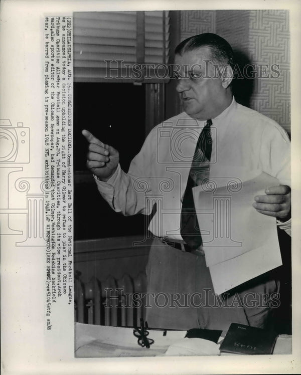 1948 Press Photo Commissioner Bert Bell of the National Football Leagu ...