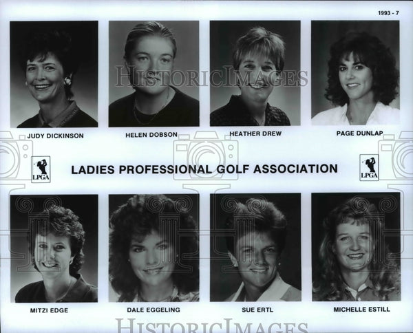 1993 Press Photo Golfers Dickinson, Dobson, Drew, Dunlap, Edge, Eggeli ...