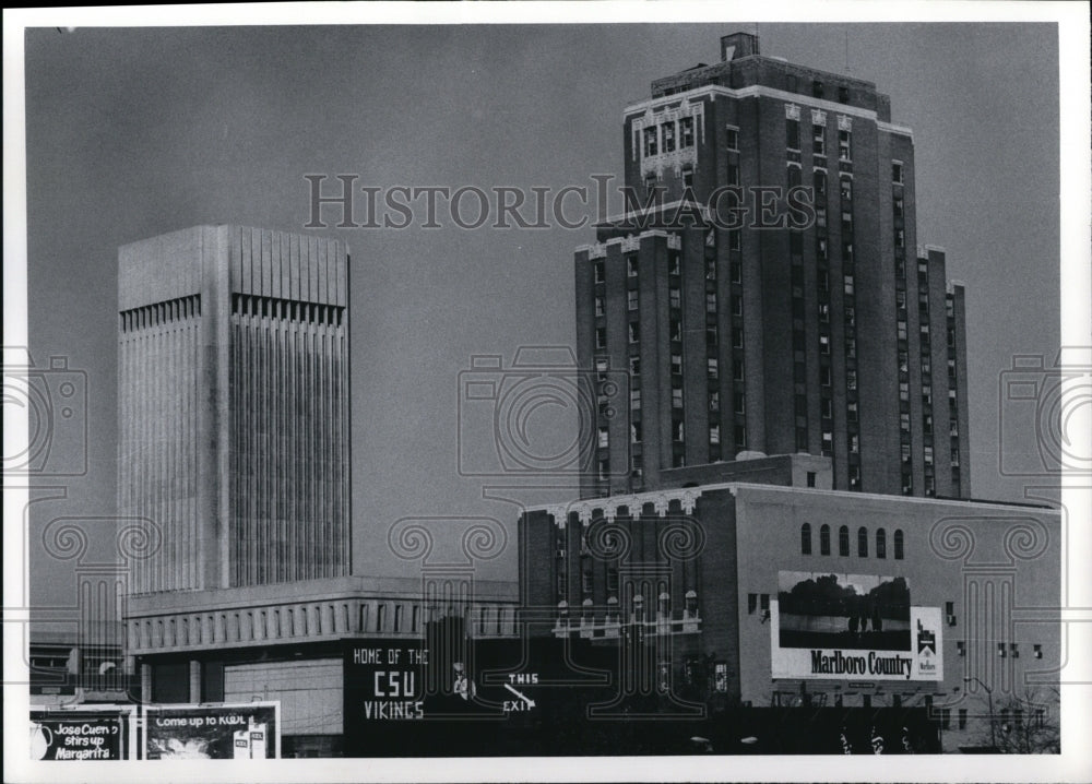 1974, Old Fenn Tower and CSU tower-Cleveland Ohio - cvo01904 - Historic ...
