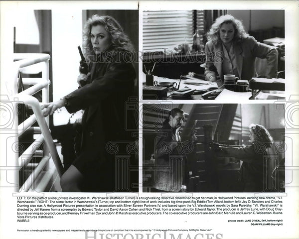 1991 Kathleen Turner and Tom Allard in "V.I. Warshawski" - Historic Images