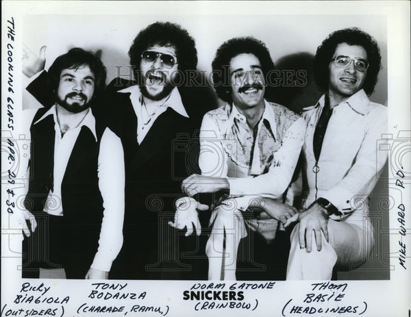1985 Press Photo Ricky Biagiola, Tony Bodanza, Norm Gatone, Thom Basie ...