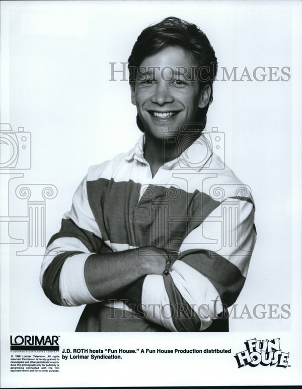 1988 Press Photo J.D. Roth hosts Fun House kid's game show - Historic ...