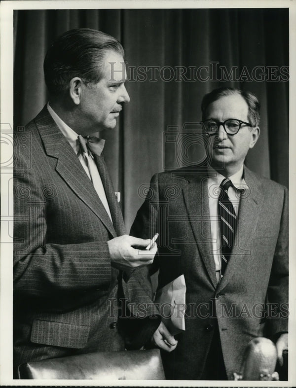 1960 Press Photo Ned Brooks and Lawrence Spivak in Meet the Press ...