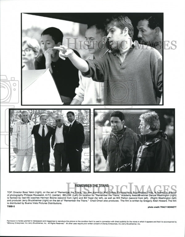 Undated Press Photo Boaz Yakin Denzel Washington Herman Boone Bill Yos ...