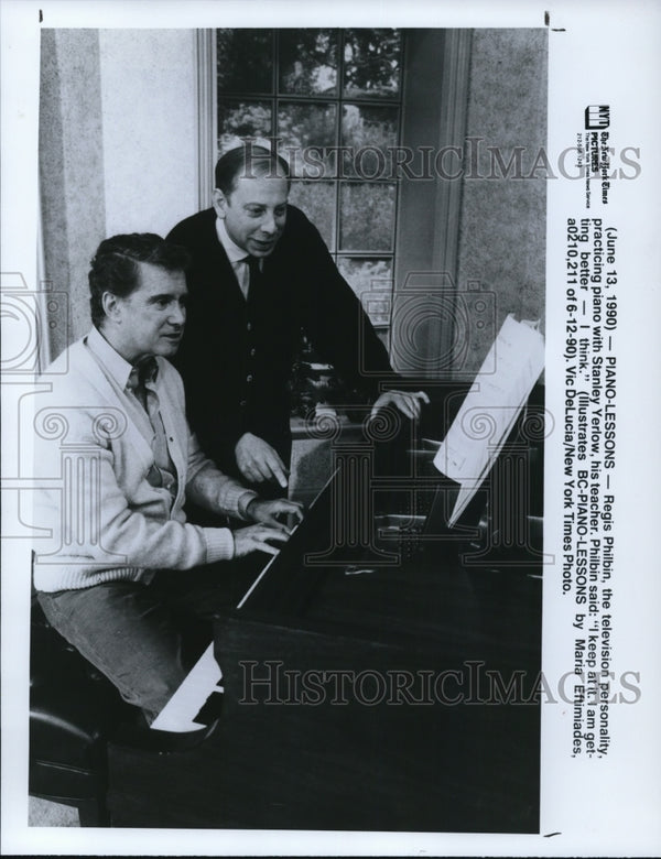 1990 Press Photo Regis Philbin TV host and Stanley Yerlow Pianist New ...