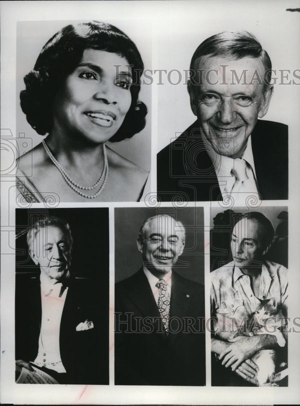 1978 Press Photo Marian Anderson Fred Astaire Artur Rubinstein Richard ...