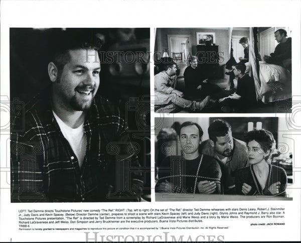1995 Ted Demme, Kevin Spacey, Judy Davis, Denis Leary in The Ref ...