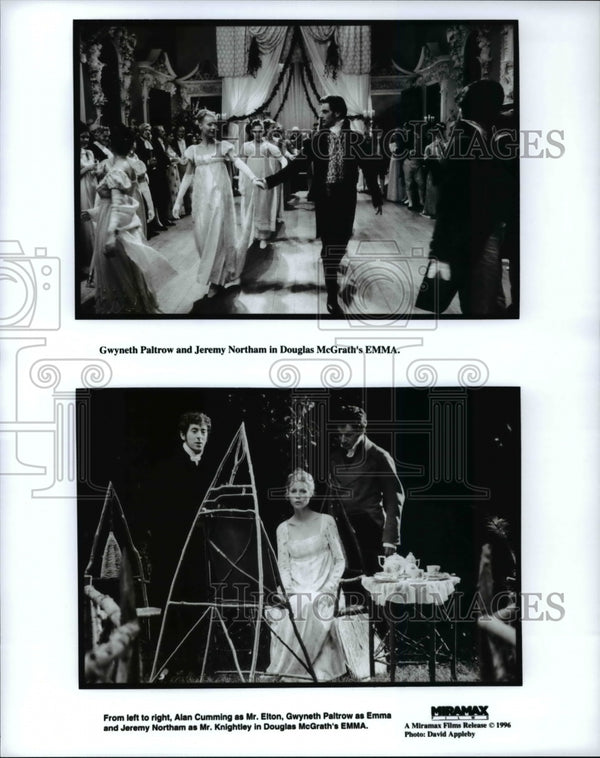 1996 Press Photo Gwyneth Paltrow Alan Cumming and Jeremy Northern in E ...