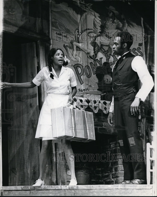 1970 Press Photo Melba Moore and Cleavon Little in the play Purlie ...
