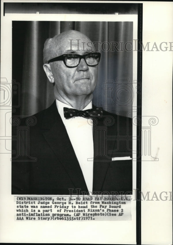1971 Press Photo U.S District Judge George H. Boldt from Washington st ...