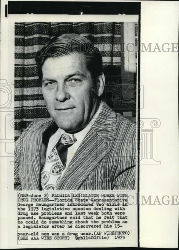 1973 Press Photo Florida Representative George Baumgartner - Historic ...