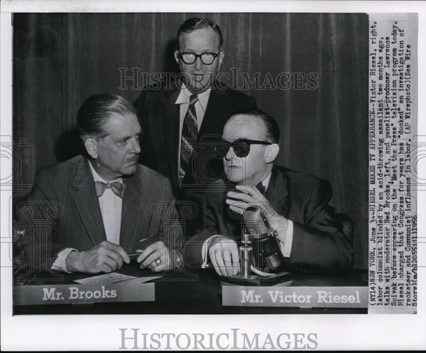 1956 Press Photo Victor Riesel, Ned Brooks and Lawrence Spwak ...