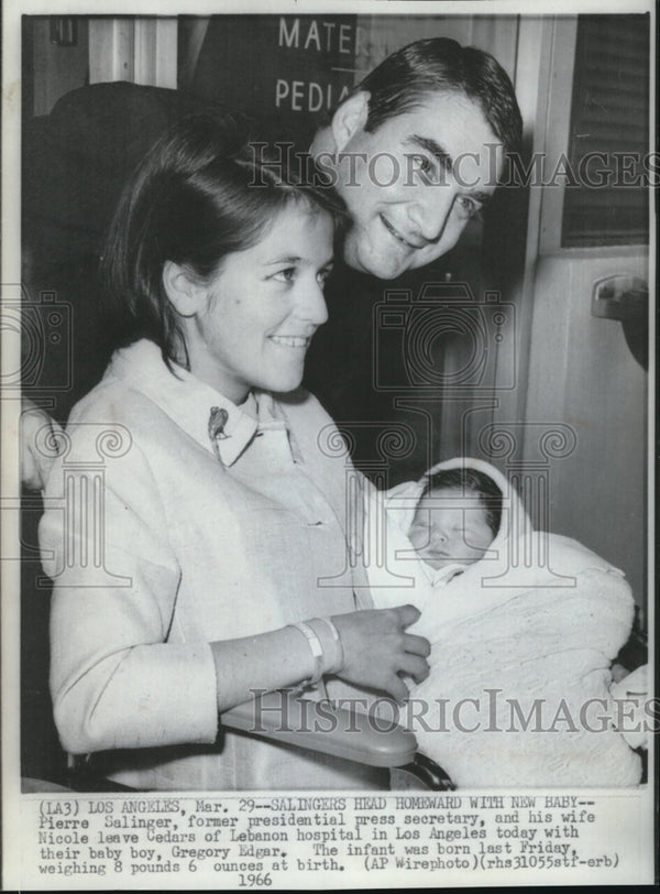 1966 Pierre Salinger and his wife at the Cedars of Lebanon hospital ...
