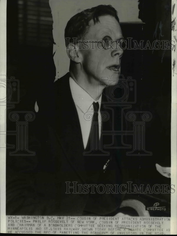 1938 Press Photo Philip Roosevelt, cousin of President Roosevelt and c ...