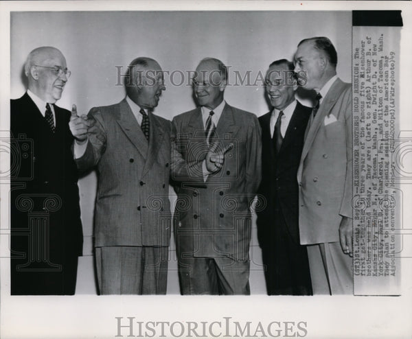 1949 Press Photo Get-together of famous five Eisenhower brothers ...