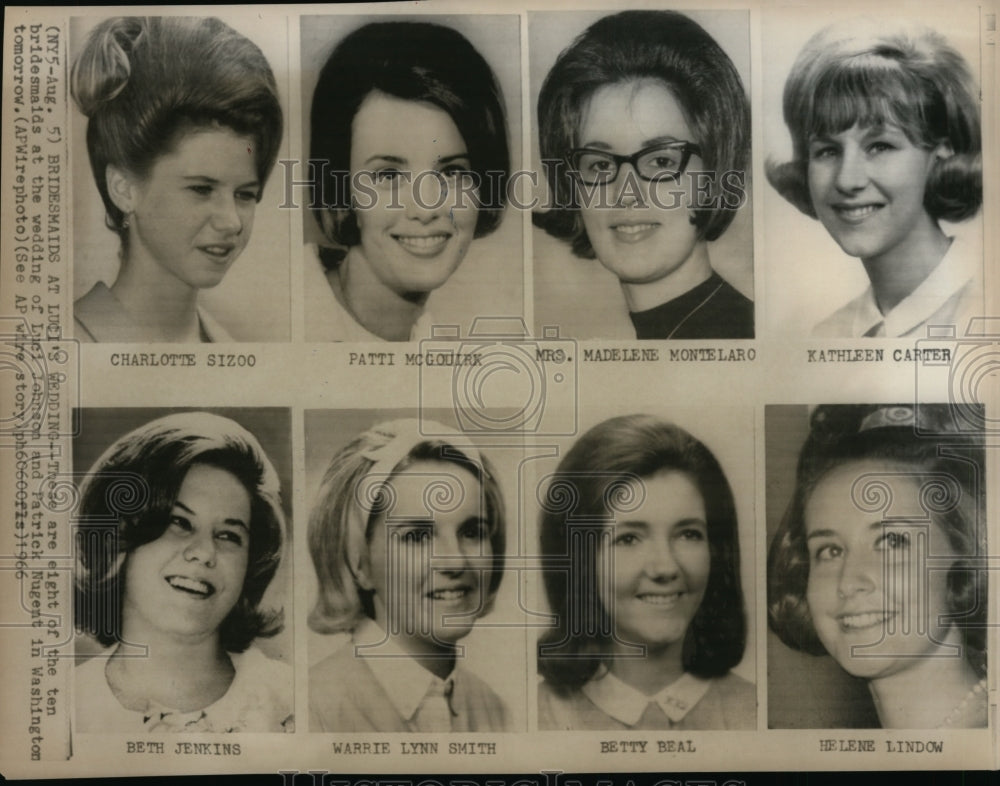 1966 Press Photo Charlotte Sizoo, bridesmaid to Pat & Luci Nugent in W ...