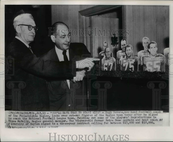 1956 Press Photo Hugh Devore, new head football coach of the Philadelp ...