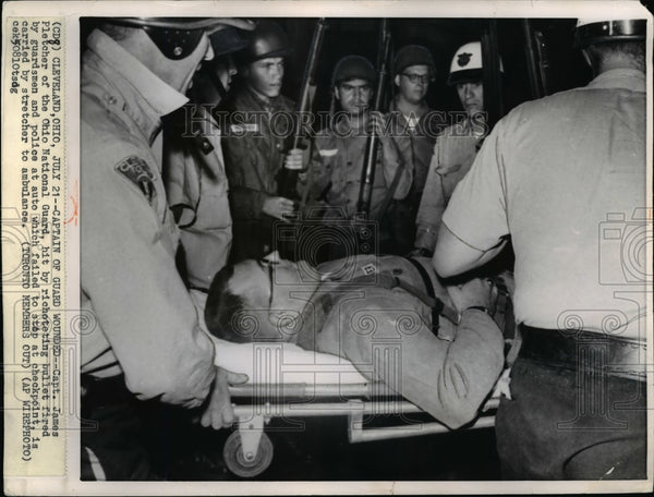 1966 Press Photo Ohio Nat'l Guard Capt James Pletcher hit by ricocheti ...