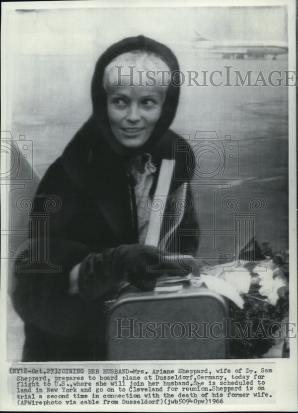 1966 Press Photo Mrs Ariane Shepard wife of Sam Sheppard on her way to ...