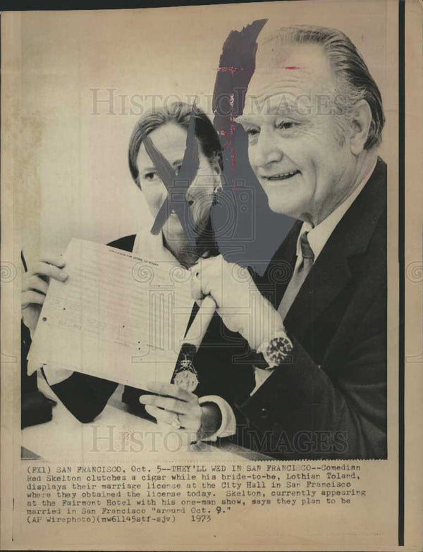 1973 Press Photo Red Skelton, Lothian Toland - Historic Images