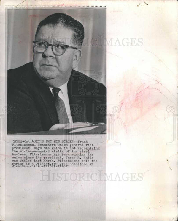 1967 Press Photo Frank Fitzsimmons Teamsters Union Pres - Historic Images