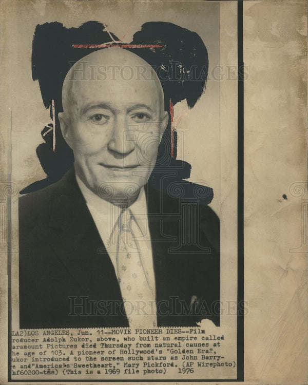 1975 Press Photo Adolph Zukor film producer - Historic Images