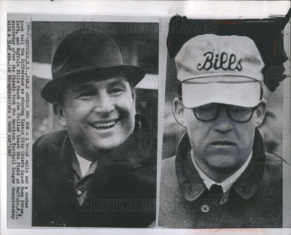 1967 Press Photo Joe Collier, Hank Stram, coaches - Historic Images