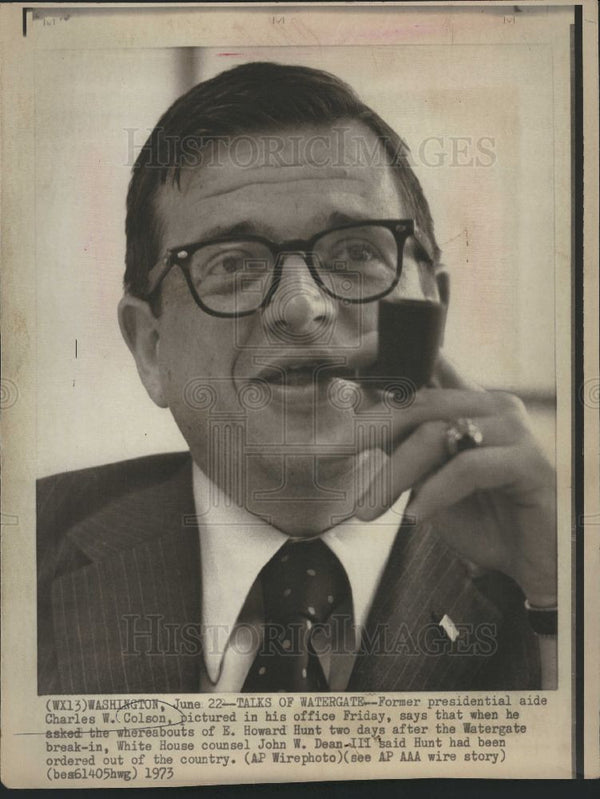 1973 Press Photo Charles W. Colson, E. Howard Hunt - Historic Images