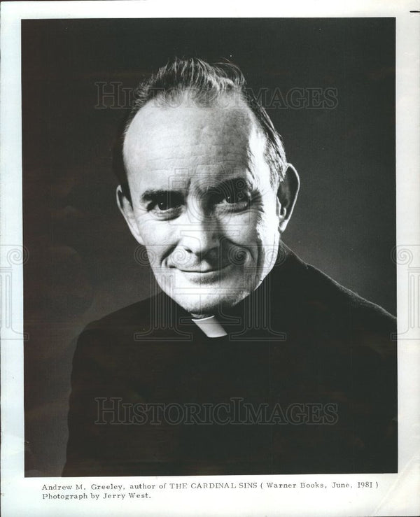1981 Press Photo Father Andrew M Greeley Cardinal Sins - Historic Images
