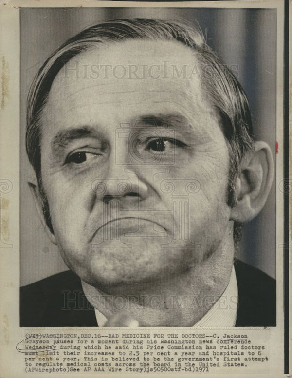 1971 Press Photo c. jackson grayson price commission - Historic Images