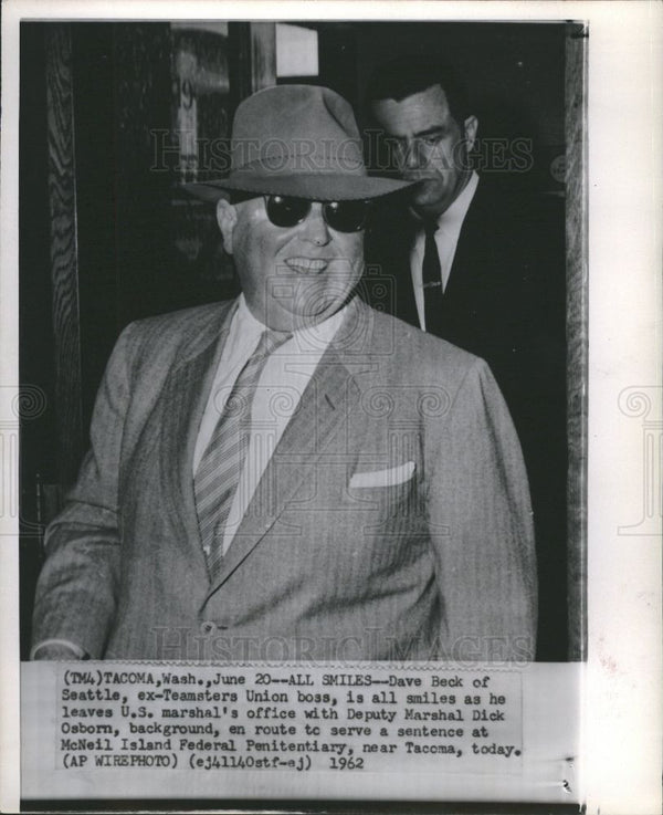 1962 Press Photo Dave Beck Teamsters boss prison - Historic Images