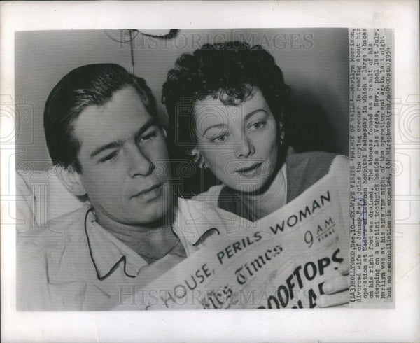 1954 Press Photo Johnny Ray singer hospital abscess - Historic Images