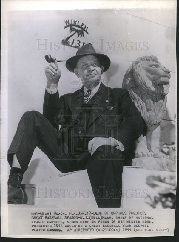 1944 Bill Klem Nat'l League Umpires Chief - Historic Images