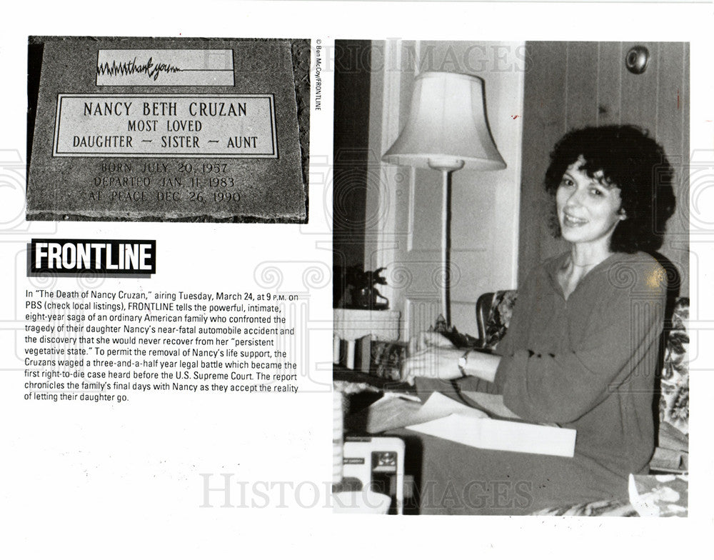 1992 The Death of Nancy Cruzan right to die - Historic Images
